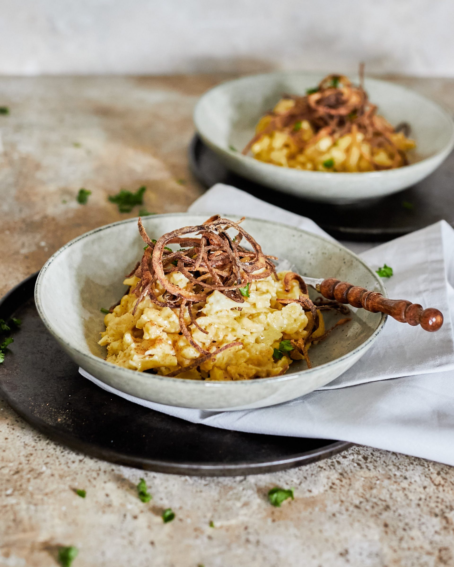 German Cheese Noodles with crispy onions - Pop Up Girl